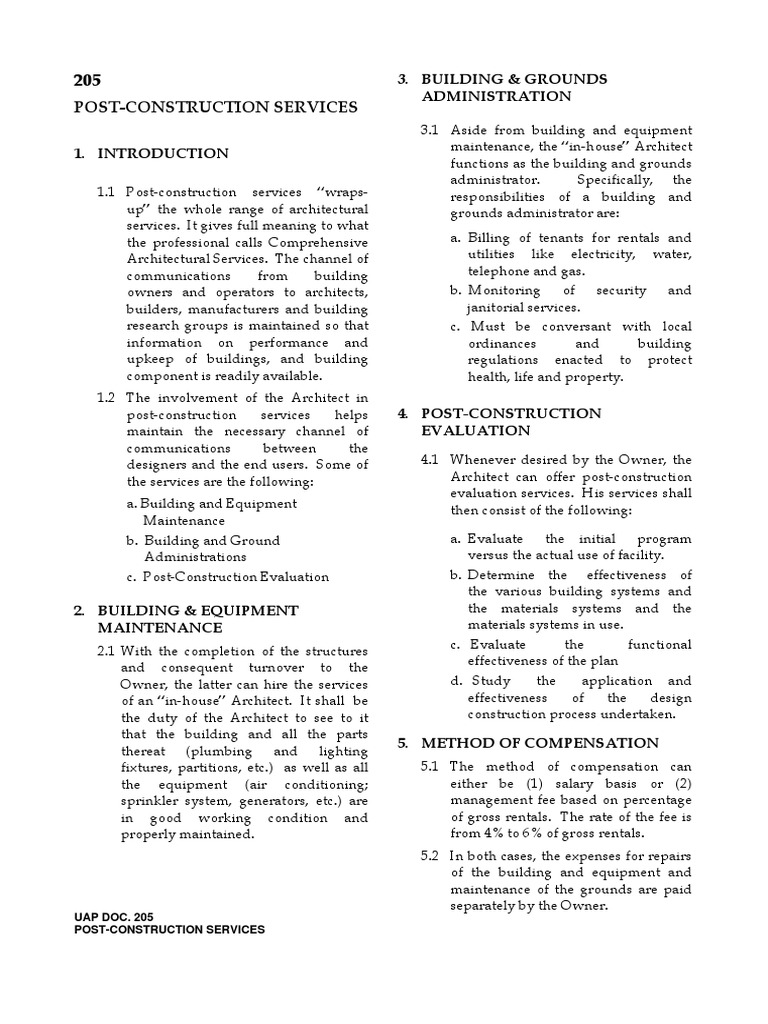 Uap Doc 205-208 | PDF | Architect | Construction Management