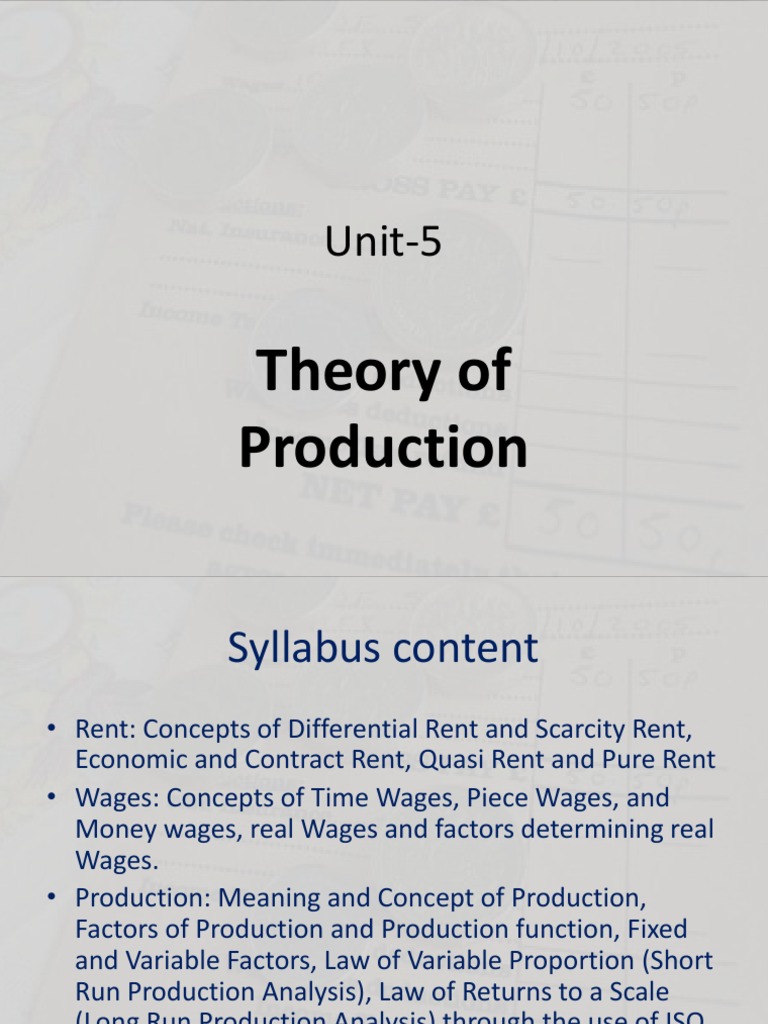 Unit 5 Business Economics | PDF | Production Function | Factors Of ...