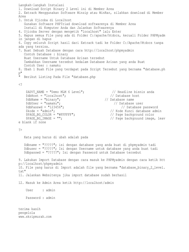 Cara Install Script | PDF | Bisnis | Komputer