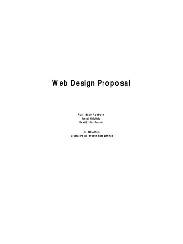 Web Design Sample Proposal Template | Download Free PDF | Websites ...