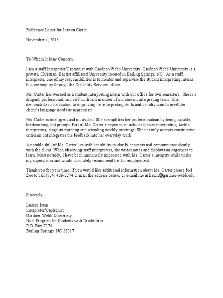 Reference Letter | PDF