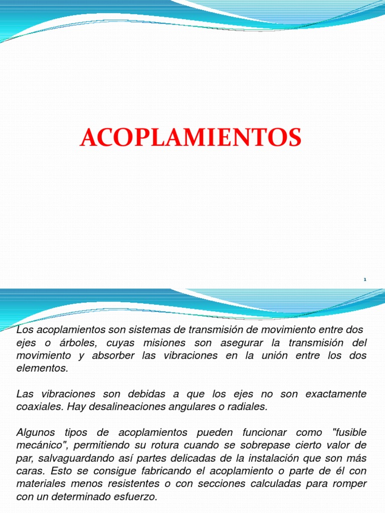 Acoplamientos | PDF | Transmisión (Mecánica) | Eje