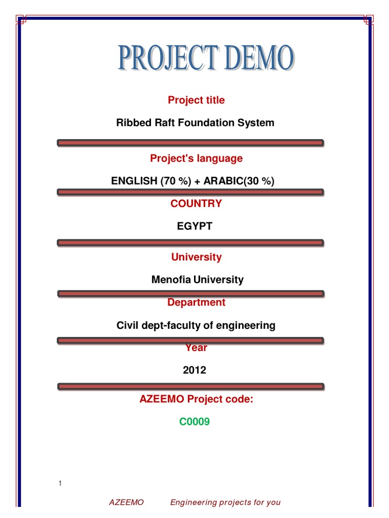 Ribbed Raft Foundation System: Project Title | PDF