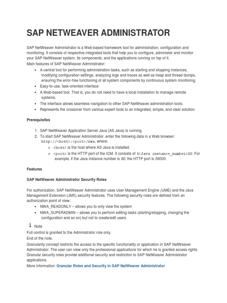 Sap Netweaver Administrator Pdf World Wide Web Internet And Web