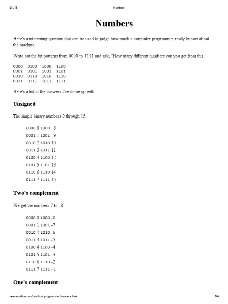 Numbers Unsigned Pdf Binary Coded Decimal Theory Of Computation