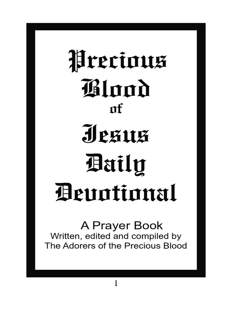 Precious Blood Devotional Prayer Book Complete | Mary, Mother Of Jesus ...