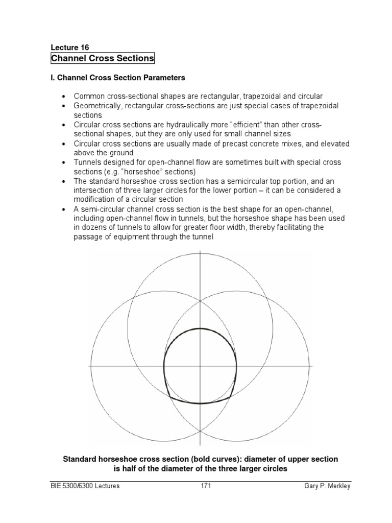 Channel Cross Sections: BIE 5300/6300 Lectures 171 Gary P. Merkley ...
