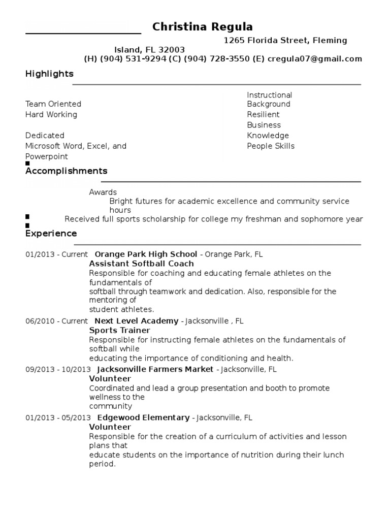 Christina Regula Resume | PDF