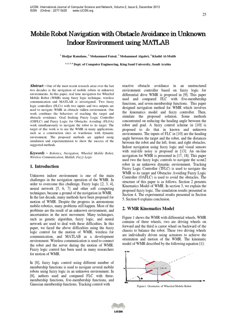 Mobile Robot Navigation With Obstacle Avoidance in Unknown Indoor Environment Using MATLAB | PDF