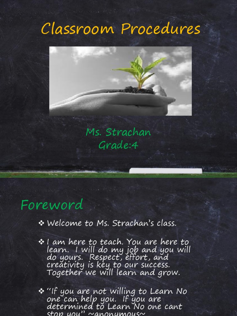 Classroom Procedures-Powerpoint | PDF | Homework | Classroom