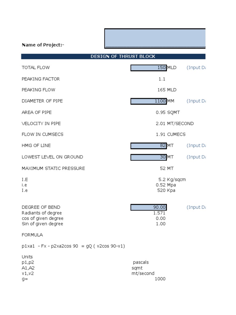 Design of Thrust Block | PDF