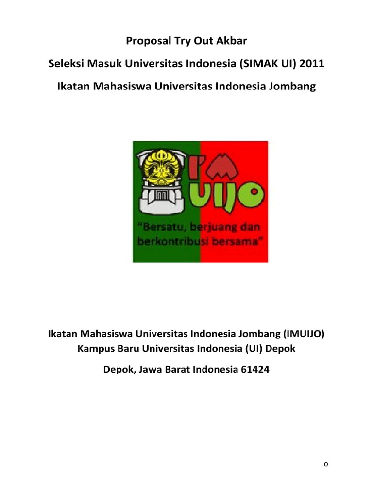Try Out Akbar SIMAK UI 2011 Jombang | PDF