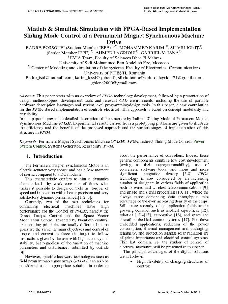 Matlab & Simulink Simulation With FPGA-Based Implementation Sliding ...