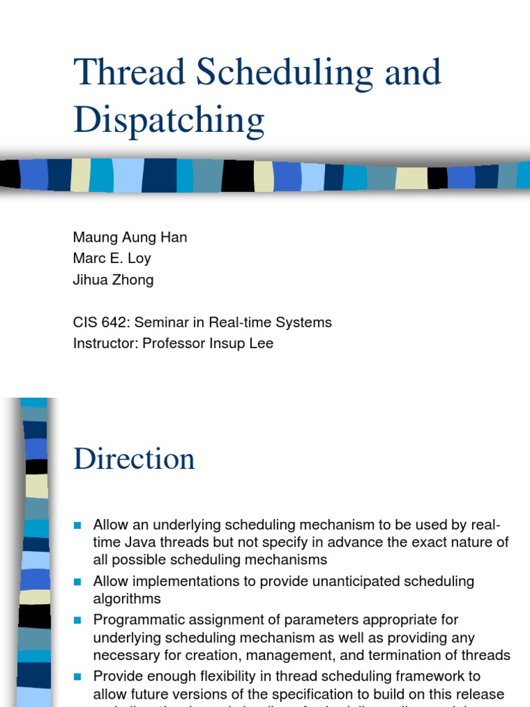 Thread Scheduling and Dispatching | PDF | Scheduling (Computing) | Thread (Computing)