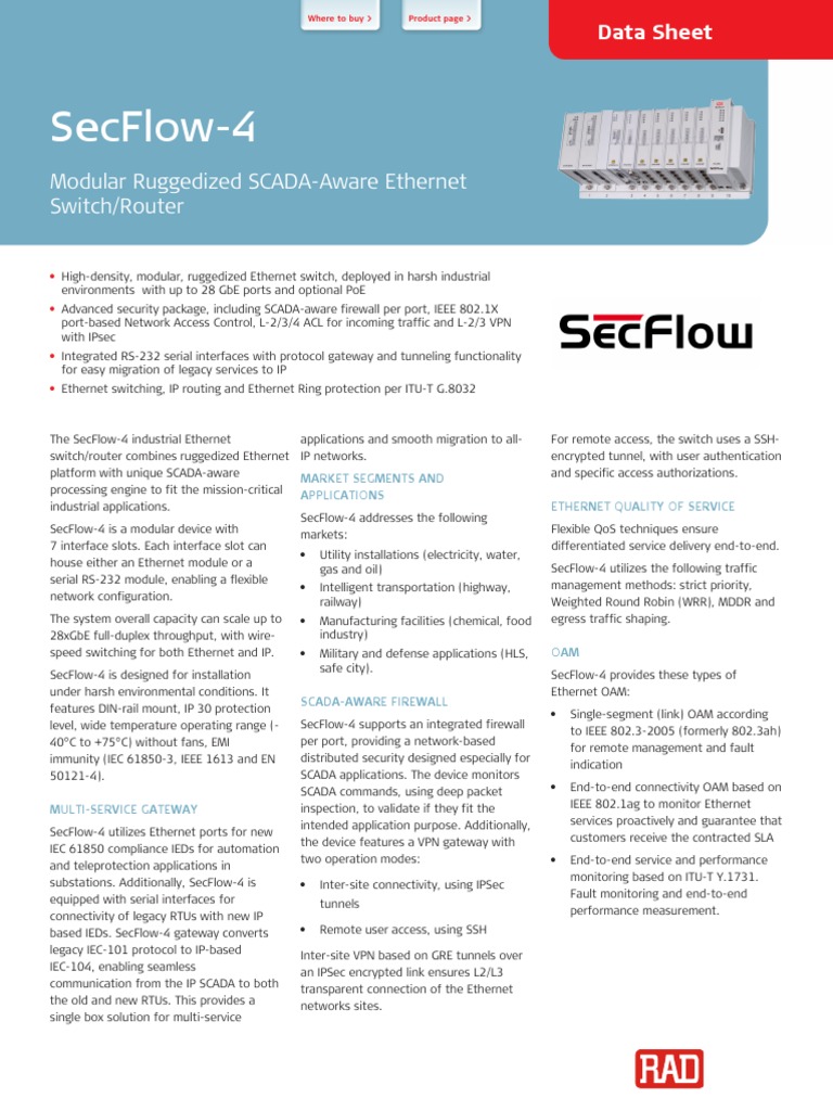 RADiFlow 3300 3700 | PDF | Network Switch | Quality Of Service