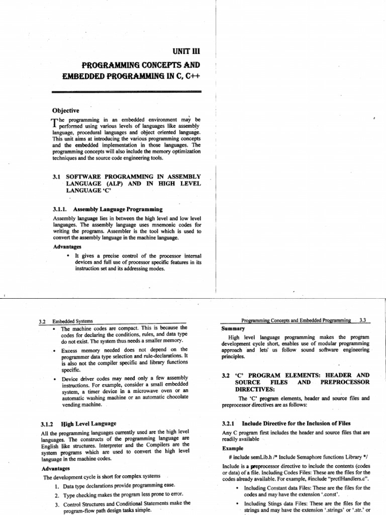Unit Iii Programittinc Concepts AND Embedded Programming IN C, C++ ...