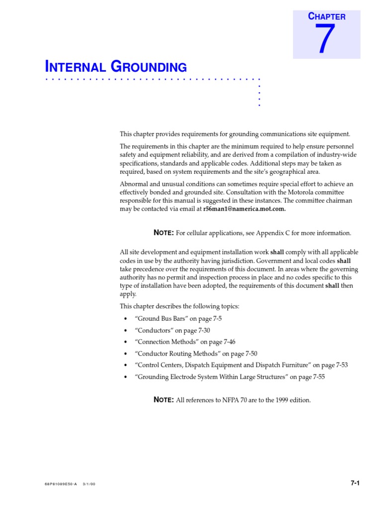 Chapter 7 (Internal Grounding) | PDF | Cable | Electrical Conductor