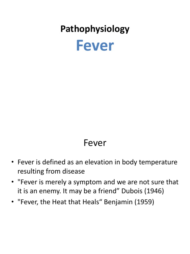 Pathophysiology of Fever-Tropmed2013 | PDF | Fever | Hyperthermia