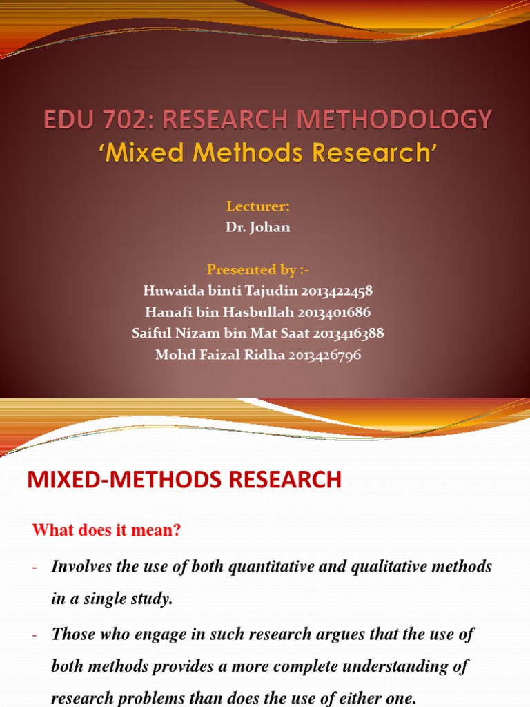 Mixed Method | PDF | Qualitative Research | Quantitative Research