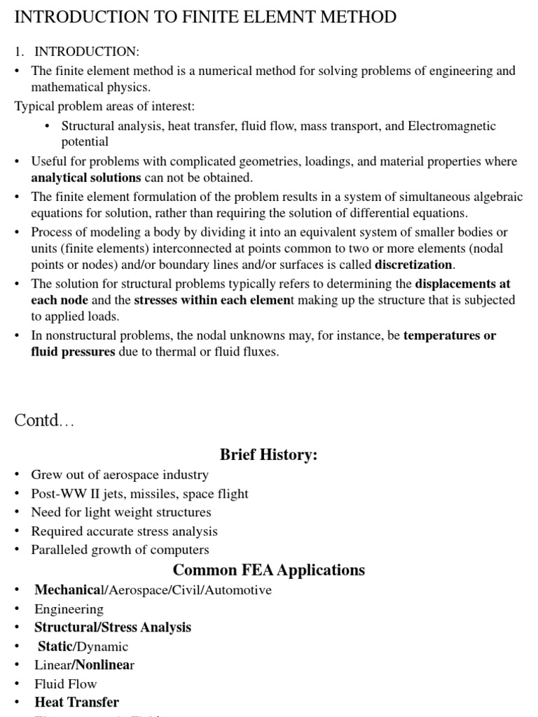 Introduction to Finite Element Method | PDF | Finite Element Method ...