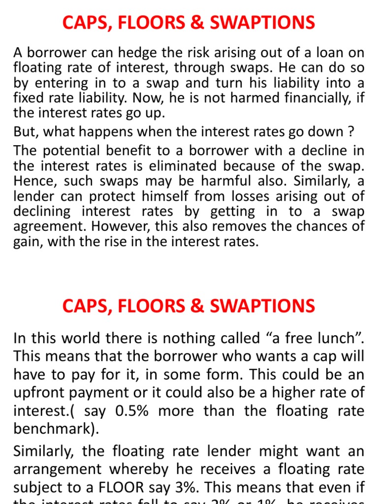 Five-Caps, Floors & Swaptions 8 | PDF | Swap (Finance) | Interest