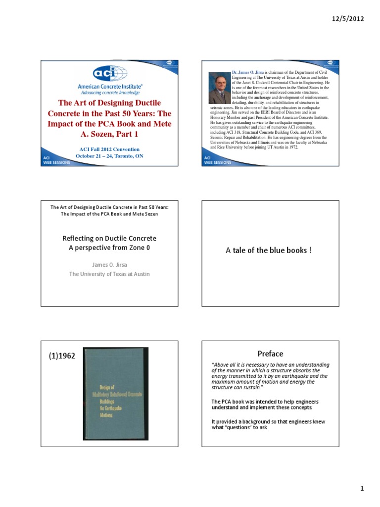 The Art of Designing Ductile Concrete in The Past 50 Years: The Impact ...