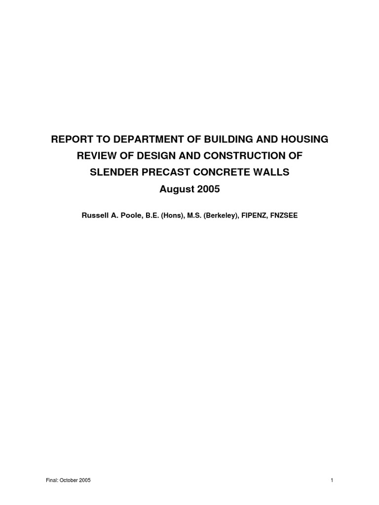 Concrete Walls Report | PDF | Structural Steel | Wall