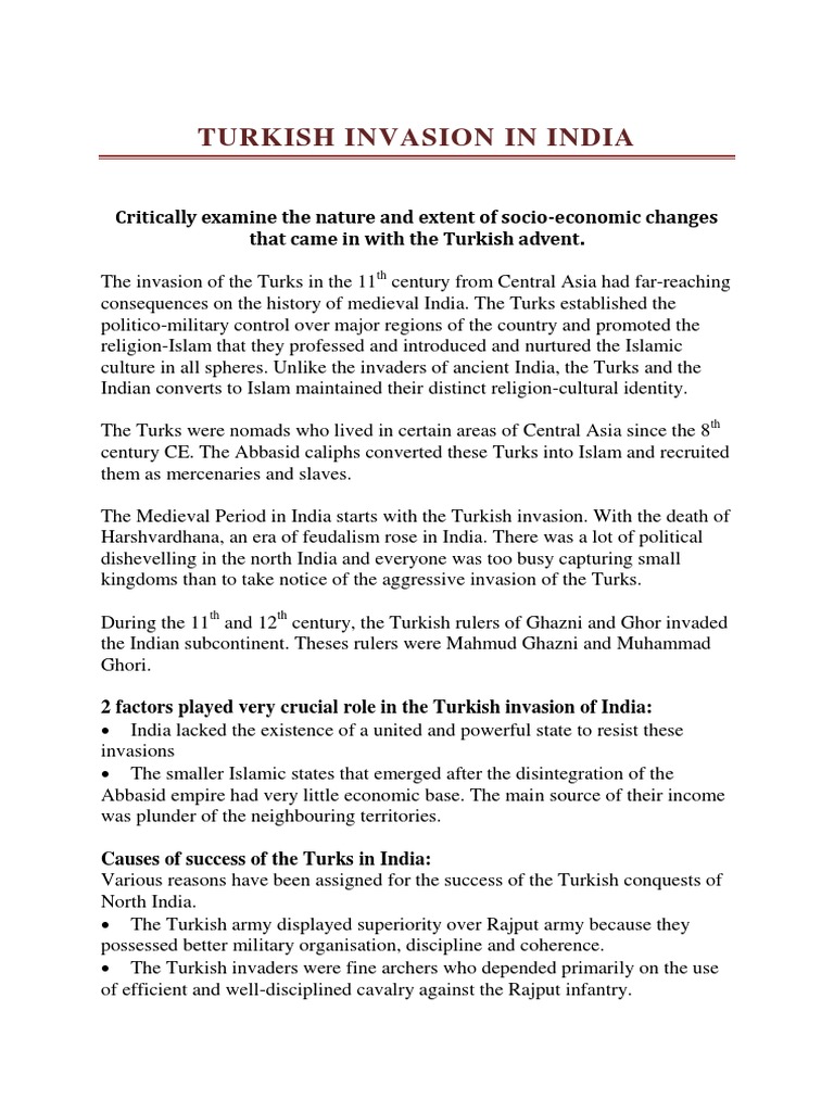 Turkish Invasion in India | Ottoman Empire | Invasion