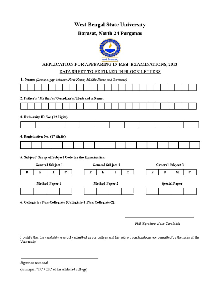 BEd Exam Form Revised | PDF | Social Science | Science & Mathematics