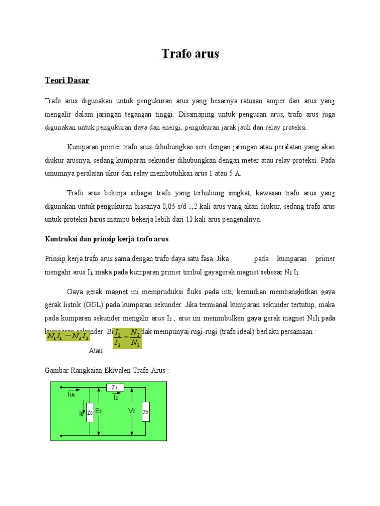 Trafo Arus | PDF | Metode & Bahan Ajar