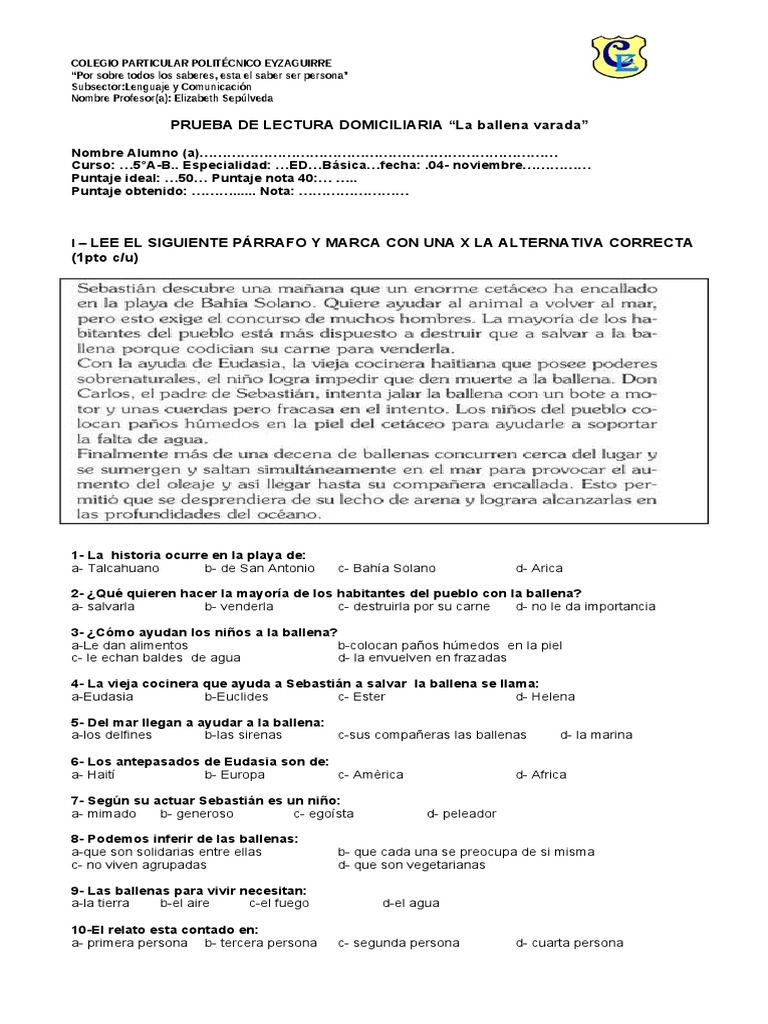 La Ballena Varada 5° | PDF