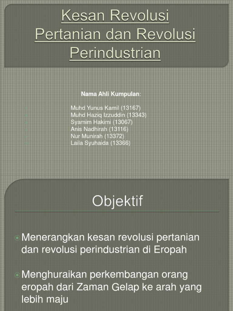 Kesan Revolusi Pertanian Dan Revolusi Perindustrian (Sejarah Tingkatan ...
