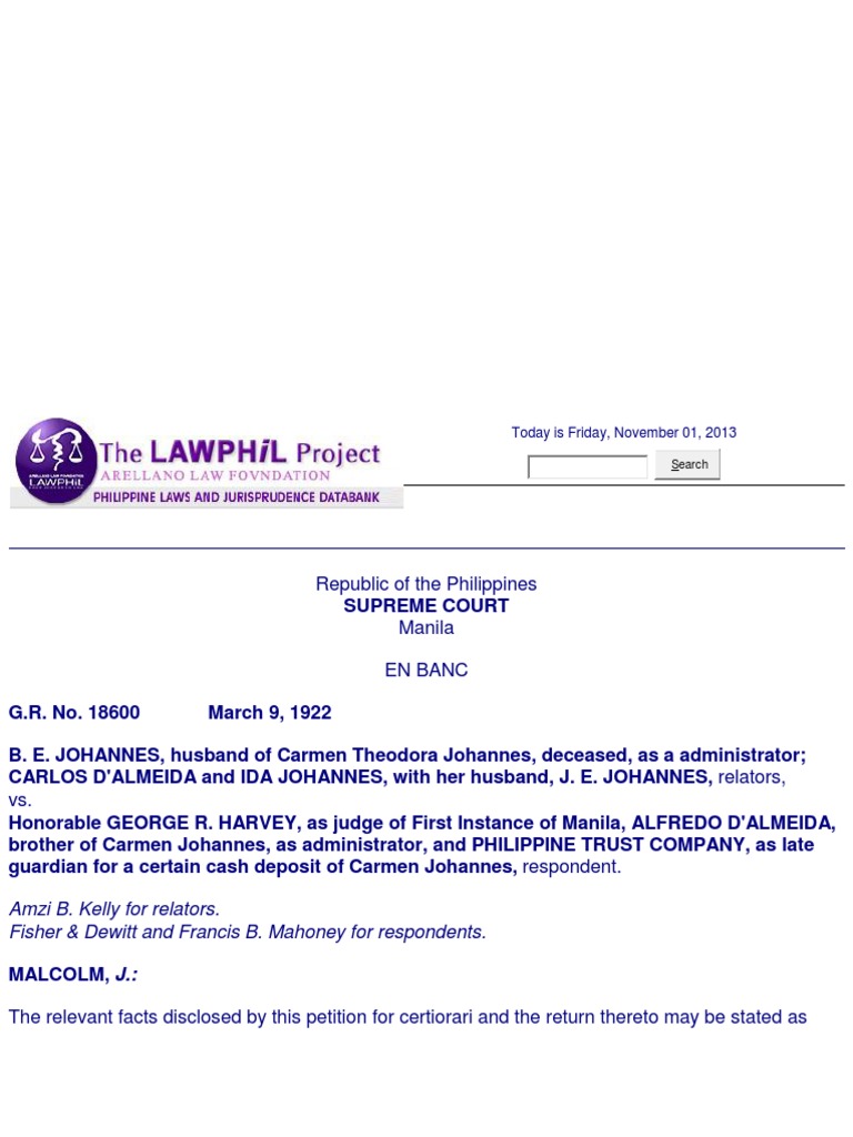 Johannes V Harvey Case | PDF | Intestacy | Jurisdiction