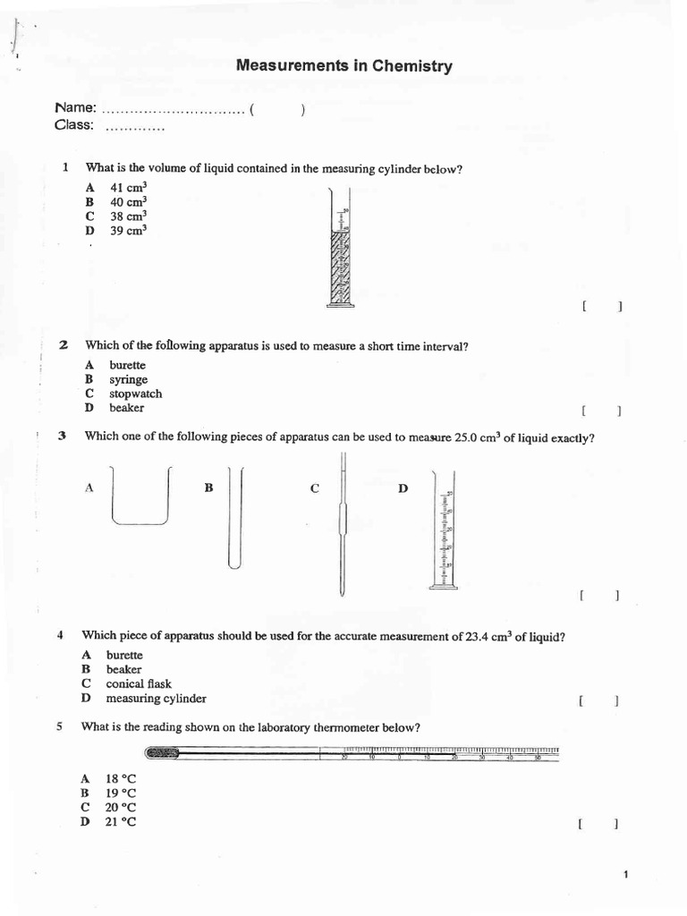 Chemistry Liquid Measurement Guide | PDF | Gases | Liquids