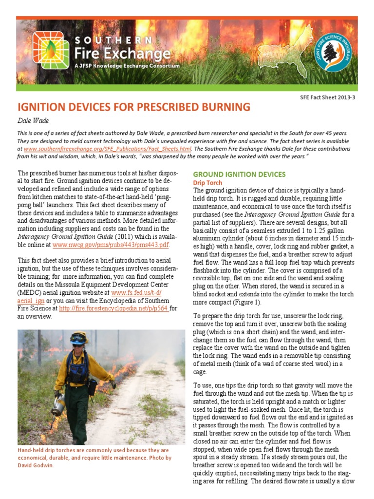 Ignition Devices For Prescribed Burning | PDF | Combustion | Gasoline