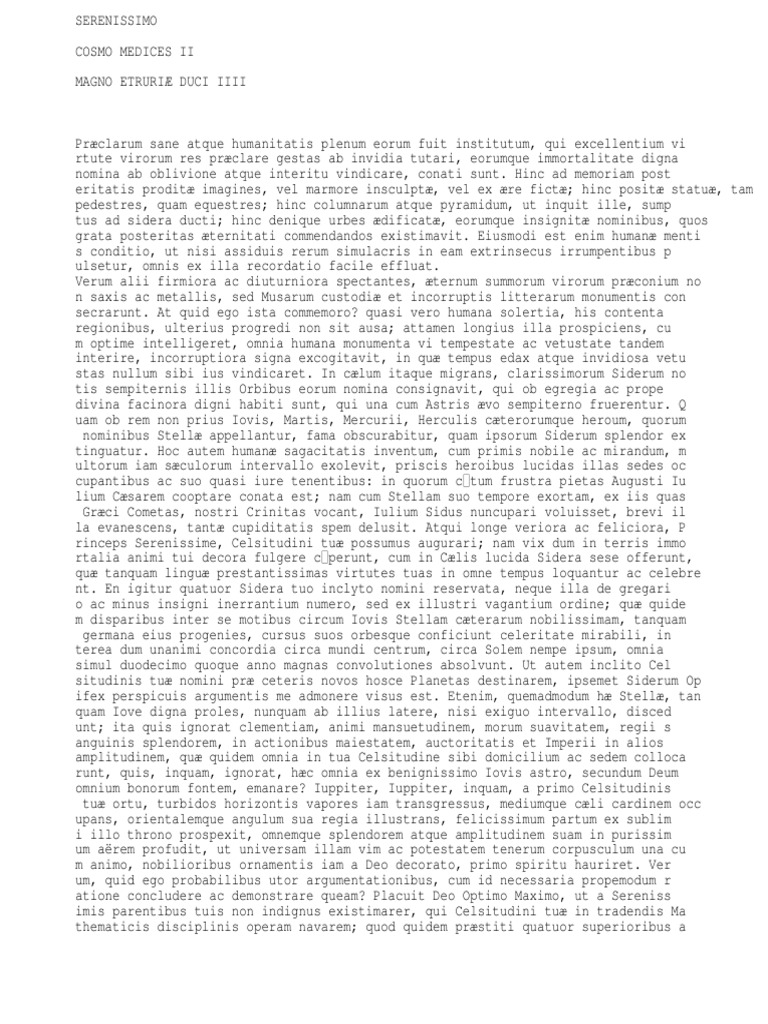 Galileo Galilei - Sidereus Nuncius | PDF