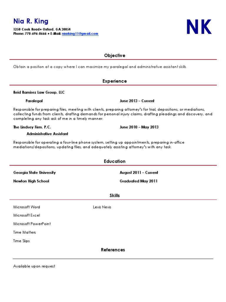 Nia Resume | PDF | Career & Growth