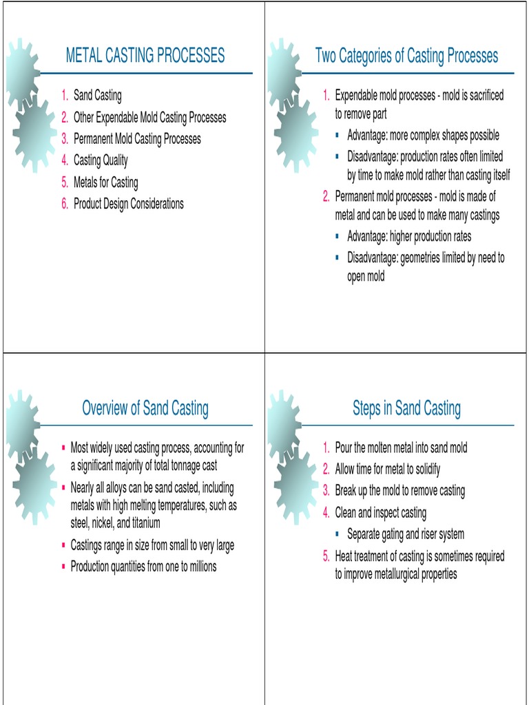 Casting Processes | PDF | Casting (Metalworking) | Plaster