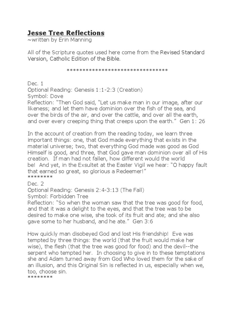 Jesse Tree Reflections | PDF | John The Baptist | Christianity