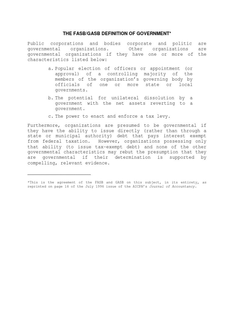 FASB GASB Def Government | PDF