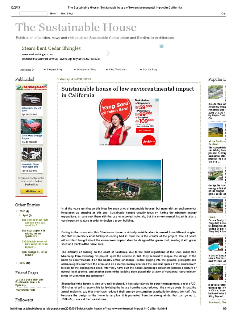 The Sustainable House - Suistainable House of Low Enviorentmental Impact in California | Unduh ...