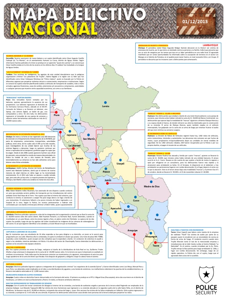 Mapa Delictivo Nacional 01DIC2013 | PDF | Secuestro | Crimen y violencia