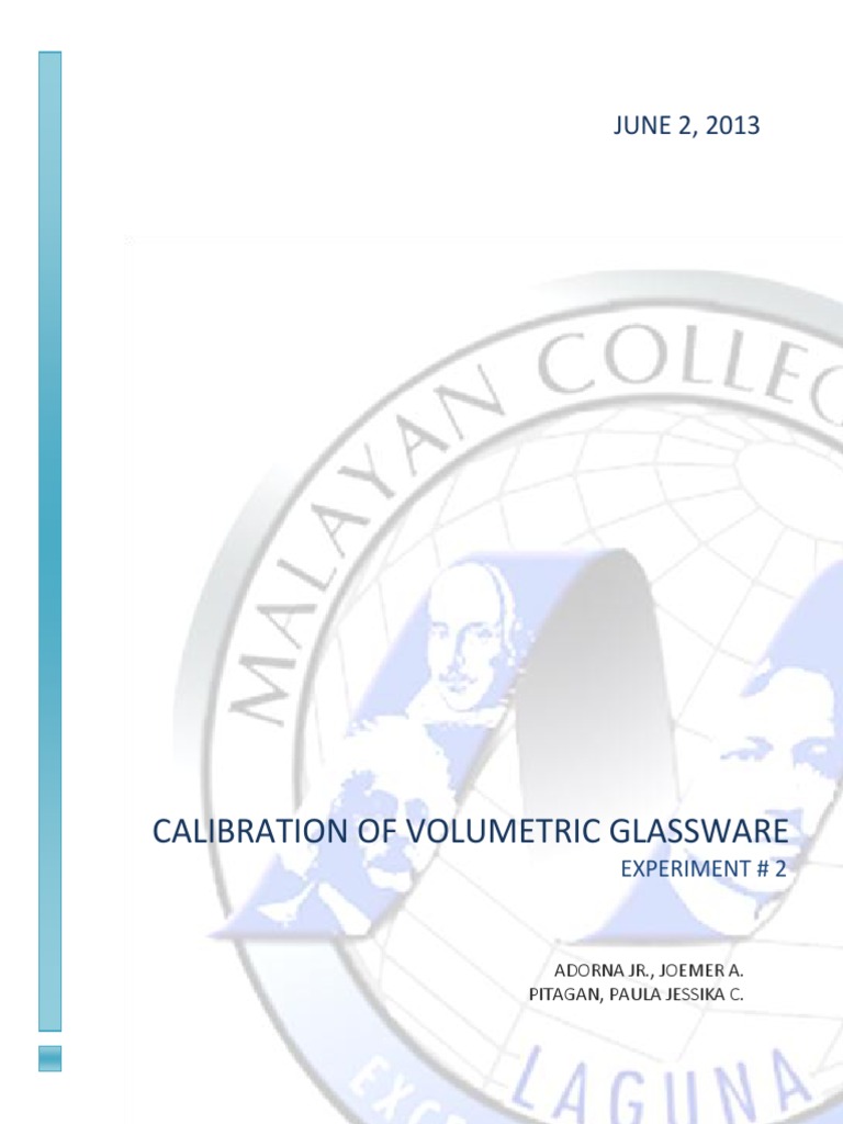 Calibration of Volumetric Glassware | PDF | Density | Calibration
