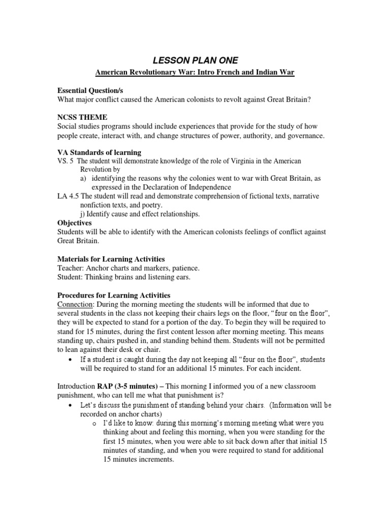 American Revolution: Causes and Effects | PDF | Lesson Plan | Education ...