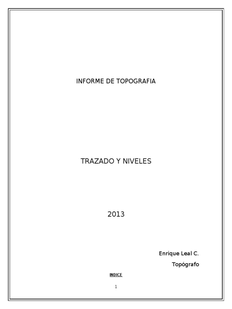 Informe de Trazado y Niveles | PDF | Topografía | Science