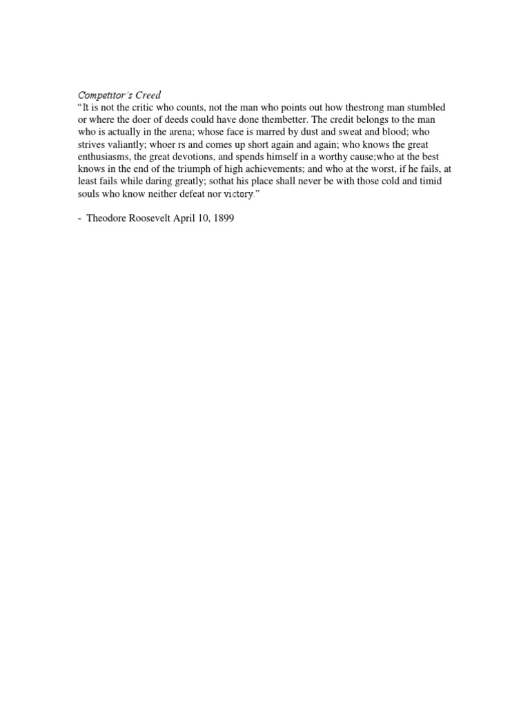 Competitors Creed | PDF