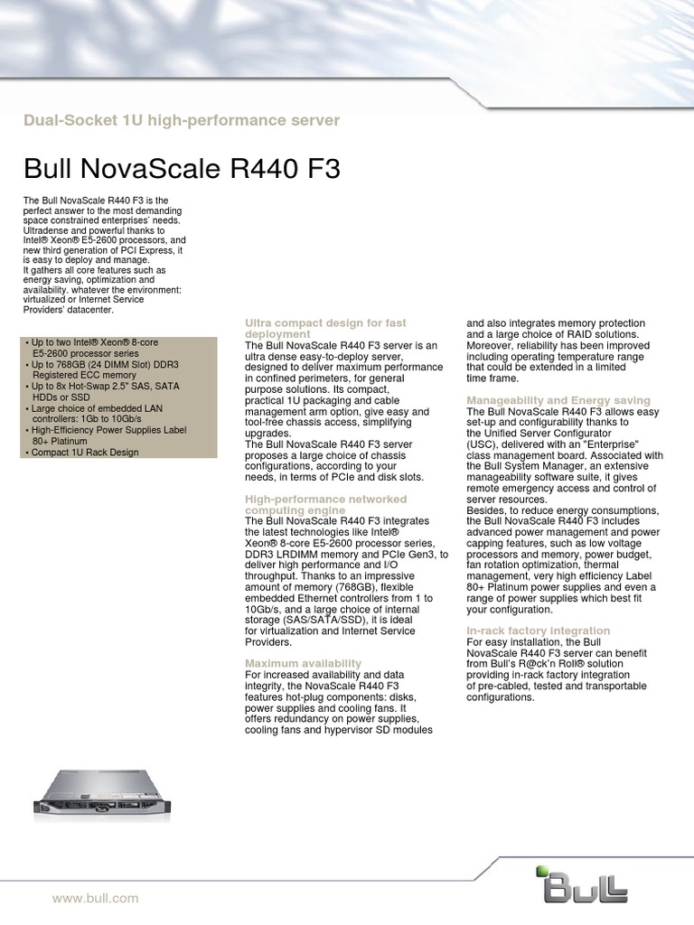 NovaScale R440 F3 | PDF | Solid State Drive | Usb