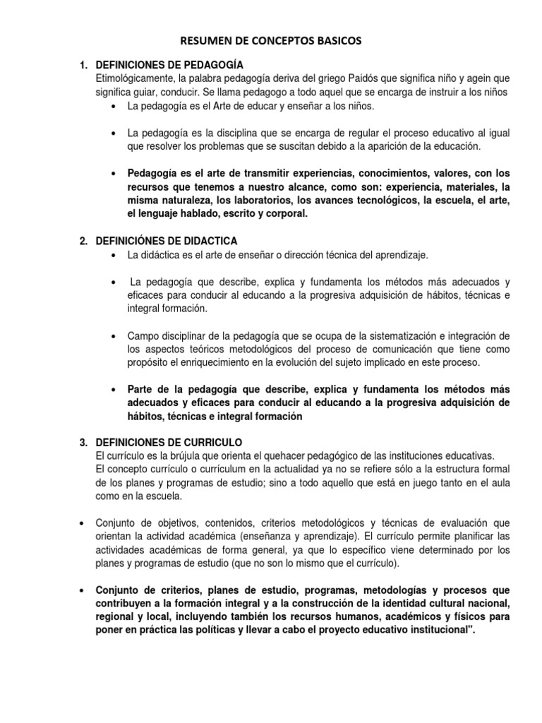 Resumen de Conceptos Basicos | PDF