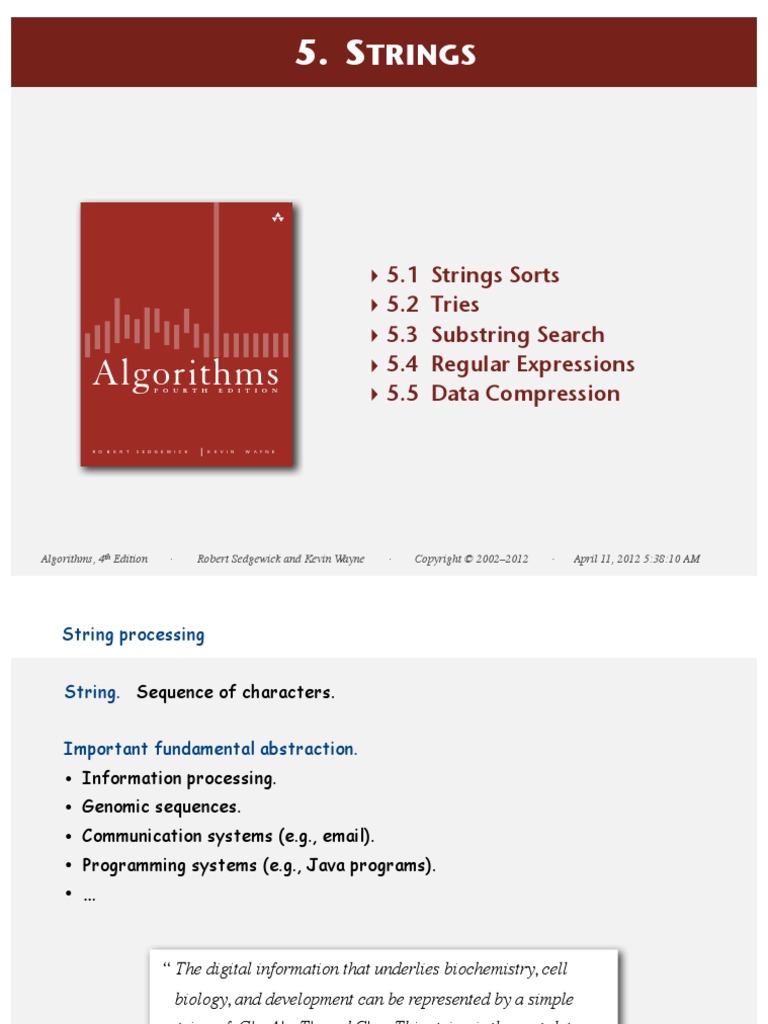 51 Stringsorts Pdf String Computer Science Array Data Structure