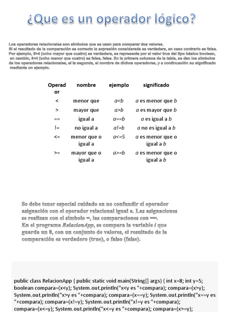 Que Es Un Operador Lógico | PDF